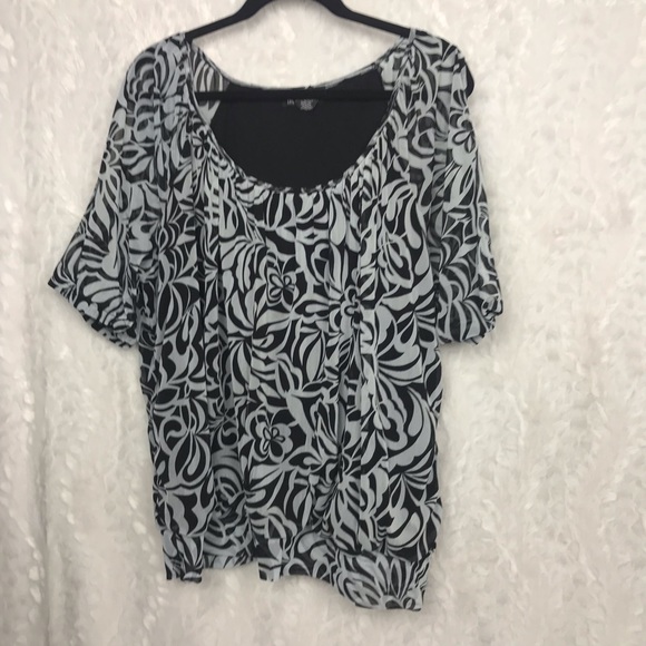 INC International Concepts | Tops | Inc Woman Black White Floral Print ...